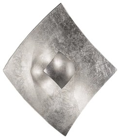 Stříbrné nástěnné svítidlo Quadrangolo, 50 x 50 cm