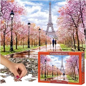 KIK KX4739 CASTORLAND Puzzle 1000 dílků Romantická procházka v Paříži 68x47cm