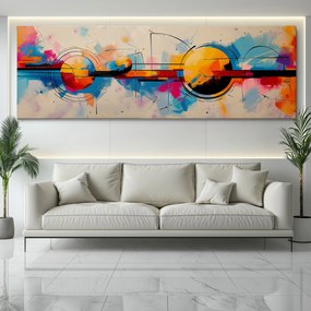 Obraz na plátně - Planetární vibrato FeelHappy.cz Velikost obrazu (šířka x výška): 270 x 90 cm
