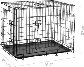 Klec pro psy REBEL ANIMALS RA-1203 XL 91x60x67 cm skladací