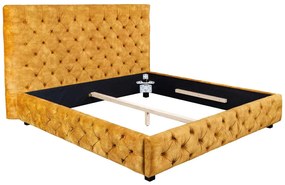 Designová postel Laney 180 x 200 cm hořčicový samet