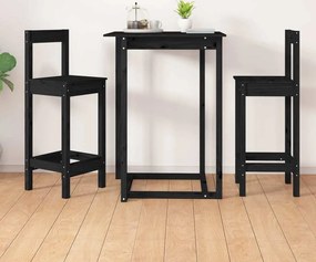 vidaXL Barové židle 2 ks černé 40 x 41,5 x 112 cm masivní borové dřevo [822146]