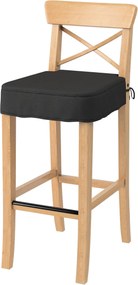 Sedák na židli IKEA Ingolf - barová barva černá látka pletený vzor