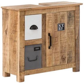 furniture-nabytek.cz - Masivní umyvadlová skříňka Padma z mangového dřeva, lakovaná, vícebarevná – 68×30×63 cm