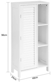 Sobuy SoBuy BZR39-W Vysoká skříňka do koupelny Koupelnová komoda Nízká skříňka Bílá