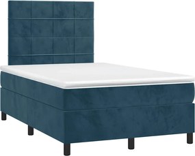 Box spring postel s matrací tmavě modrá 120 x 200 cm samet 3143017