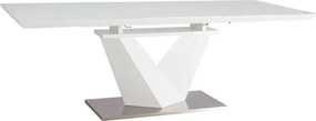 Nábytkáři ORFA ALARAS III 160 jídelní stůl , sklo bílá/bílá lesk  (ALARAS3BB160=3balíky) (S) (K150-E)