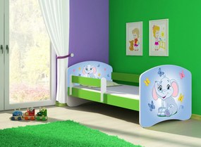Dětská postel - Modrý sloník 2 140x70 cm zelená