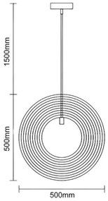Dřevěný lustr na lanku 1xE27/60W/230V pr. 50 cm masiv/dýha/kaučukovník
