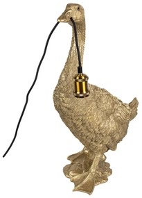 Stolní lampa ve tvaru zlaté husy držící lampu v zobáku – 42x23x60 cm