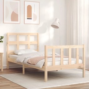 vidaXL Rám postele s čelem 100 x 200 cm masivní dřevo [3193004] Barva: Přírodní