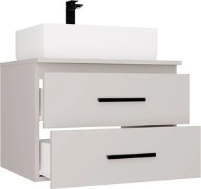Závěsná skříňka pod umyvadlo s deskou NEL 2S 60 cm kašmírová