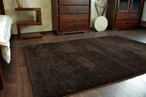 Kusový koberec SHAGGY MICRO hnědý