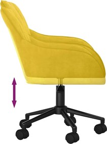 Otočné jídelní židle 2 ks žluté samet 3103428