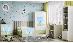Dětská skříň Babydreams 90 cm medvídek zelená