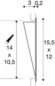SLV 151952 Downunder Pur 155, vestavné svítidlo do stěny, LED 5,2W 3000K, bílá, rozměr 12x15,5 cm