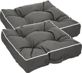 Livarno® Sada venkovních voděodpudivých podsedáků, 39 x 39 cm, 2dílná, šedá