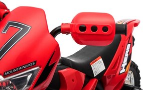 Ramiz Dětská motorka Cross na baterie červená + pomocná kolečka + LED zvuky
