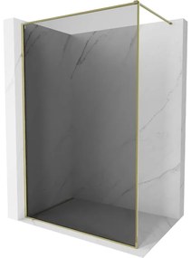 Mexen, Mexen Kioto-XF sprchová stěna s rámem 100 x 202 cm, grafit 10 mm, zlatá - 800-100-104-50-40-X