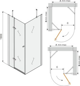 Sprchový kout MEXEN ROMA 100x70 cm