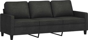 3místná pohovka s podnožkou černá 180 cm textil 3201041