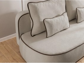 Hnědá/taupe sametová rozkládací/s úložným prostorem pohovka 210 cm Saga – Ropez