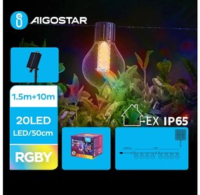 Aigostar - LED Solární vánoční řetěz 20xLED/8 funkcí 11,5m IP65 multicolor