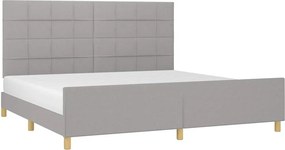 Rám postele bez matrace světle šedý 200 x 200 cm textil 3125081