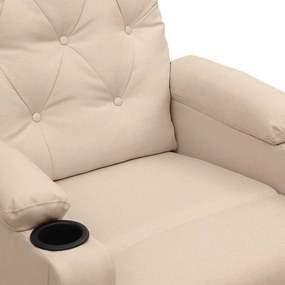Elektrické polohovací křeslo krémové textil 3098848