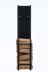 Stojan na palivové dřevo Ørnes - černý | 160x25x25 cm