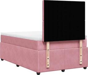 Box spring postel s matrací růžová 120x190 cm samet 3292303