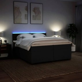 Box spring postel s matrací černá 200x200 cm textil 3288311
