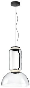 Flos F0263000 Noctambule S1 Low Cylinder and Bowl, závěsné svítidlo ze skla, 2x9W + 1x18W LED 2700K, výška 75cm