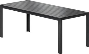 Outsunny zahradní stůl hliníkový stůl 120x70 cm pro zahradní terasu dřevo-plast polywood černý odolný proti povětrnostním vlivům a moderní