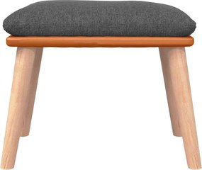 Podnožka tmavě šedá 45x29,5x35 cm textil a umělá kůže 341447