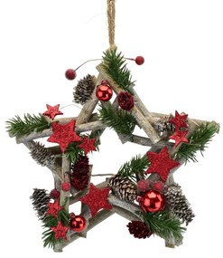 Vánoční dekorační závěsná hvězda Cheryl, 24 x 24 cm