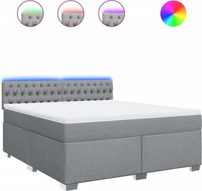 Box spring postel s matrací světle šedá 180 x 200 cm textil 3288274