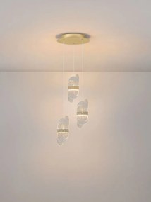 Kovové LED stmívatelné závěsné svítidlo v mosazné barvě se skleněným stínidlem ø 32 cm Lucien – Nova Luce