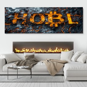 Obraz na plátně - Bitcoin HOBL HODL Lava FeelHappy.cz Velikost obrazu: 150 x 50 cm