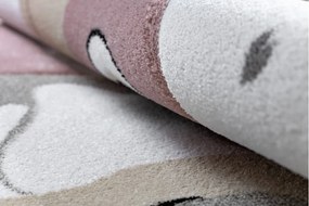 Dywany Łuszczów, Dětský kusový koberec Petit Flamingos hearts cream, 160x220, růžová, dětský pokoj