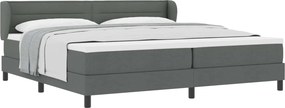 Postel s boxspringem s čelo Tmavě šedá 200 x 200 cm textil 3339983