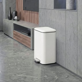 HOMCOM pedálový odpadkový koš 20 l, krémový