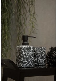 Černý kelímek na zubní kartáčky Wenko Terrazzo