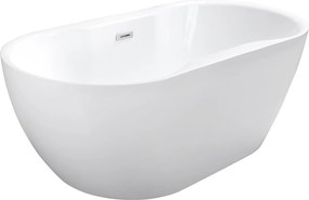 Besco Navia volně stojící vana 140 x 80 cm grafitový sifon akrylát bílá VANNAVIA140G