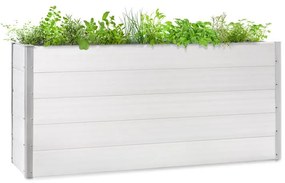 Nova Grow, zahradní záhon, 195 x 91 x 50 cm, WPC, dřevěný vzhled, bílý