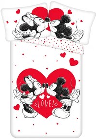 Jerry Fabrics Povlečení Mickey and Minnie Love 05 140x200, 70x90 cm