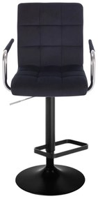 LuxuryForm Barová židle VERONA VELUR na černém talíři - černá