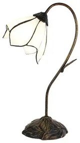 Stolní lampa Tiffany THE WHITE FLOWER Clayre &amp; Eef 5LL-6235