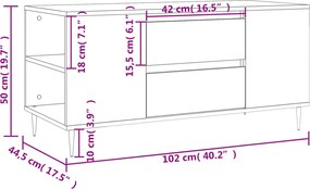 vidaXL Konferenční stolek 102 x 44,5 x 50 cm kompozitní dřevo [830993] Barva: Černá