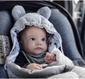 Babysteps Celoroční zavinovačka do autosedačky pro miminko MEDVÍDEK + HNĚDÁ